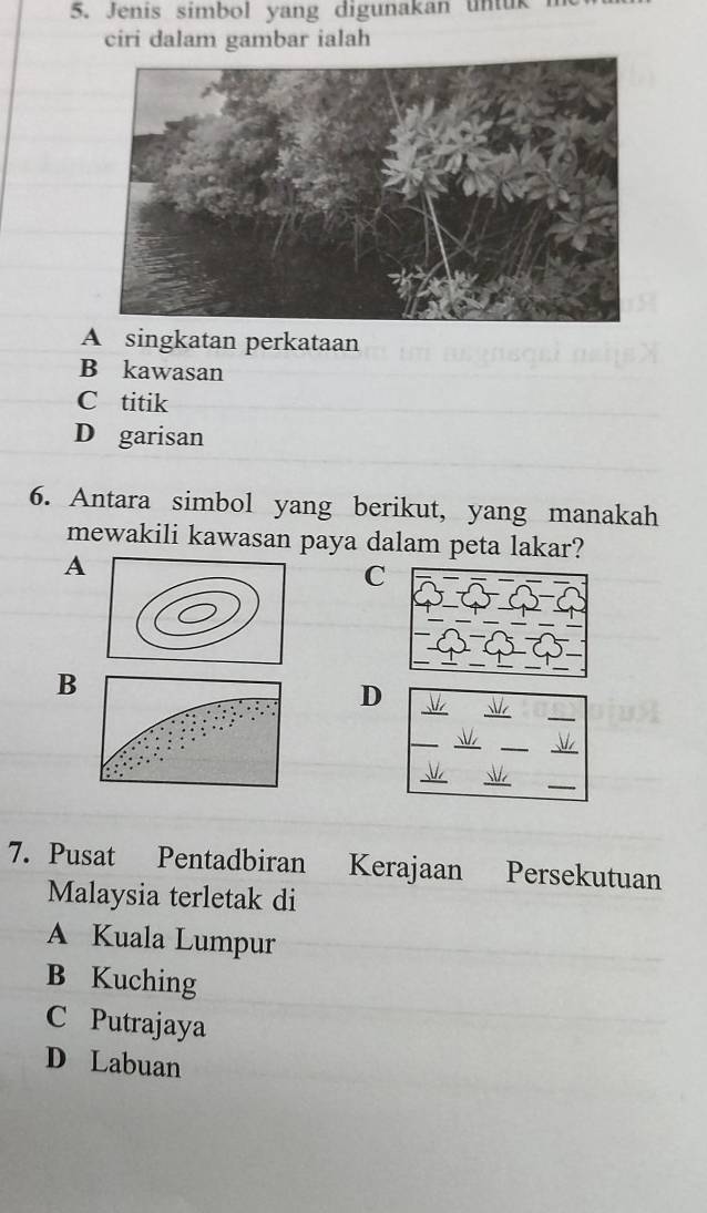 Selesai:Jenis simbol yang digunakan untuk ciri dalam gambar ialah A ...