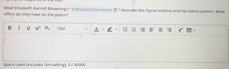 Solved: Read Elizabeth Barrett Browning's 'A Musical instrument ...