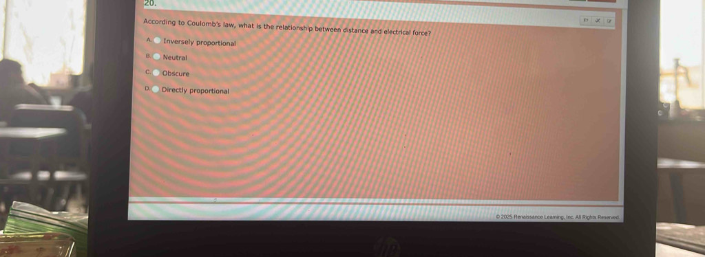 Solved: According to Coulomb's law, what is the relationship between ...