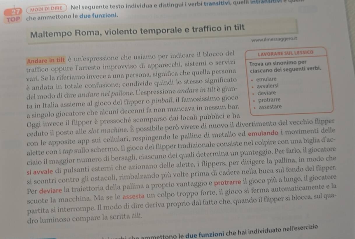 Risolto:27( MODI DI DIRE Nel seguente testo individua e distingui i ...