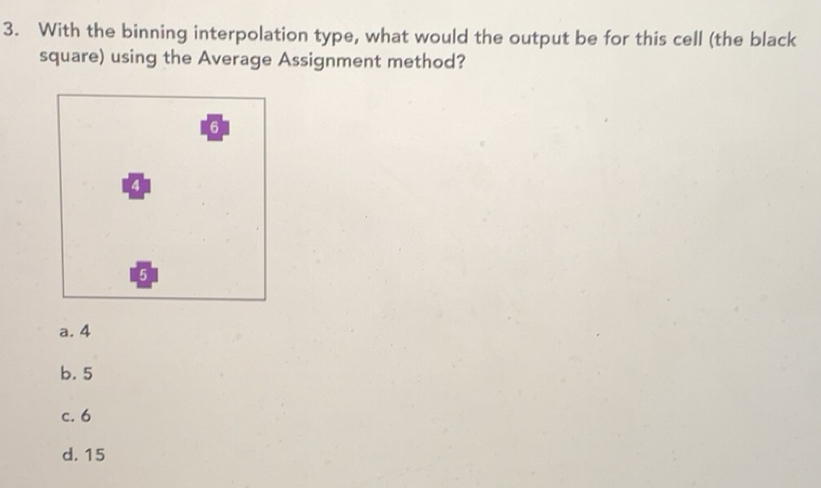 Solved: With the binning interpolation type, what would the output be ...