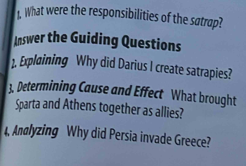 Solved: What were the responsibilities of the satrap? Answer the ...