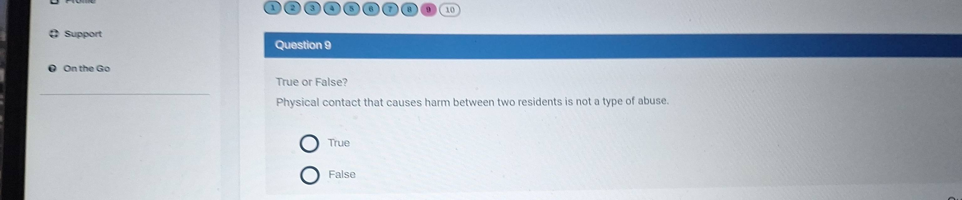 Solved: Support Question 9 On the Go _ True or False? Physical contact ...