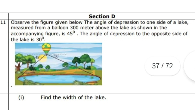 Solved: Observe the figure given below The angle of depression to one ...