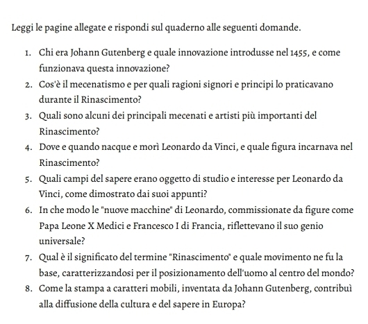 Risolto:Leggi le pagine allegate e rispondi sul quaderno alle seguenti ...