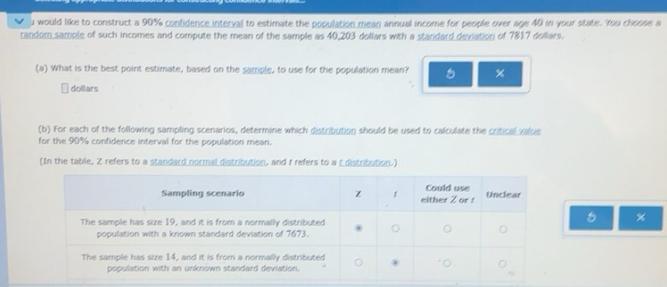 Solved: would like to construct a 90% confidence interval to estimate ...