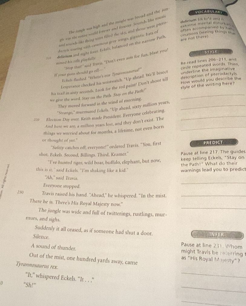 Solved: VOCABULAR The jungle was high and the jungle was broad and the ...