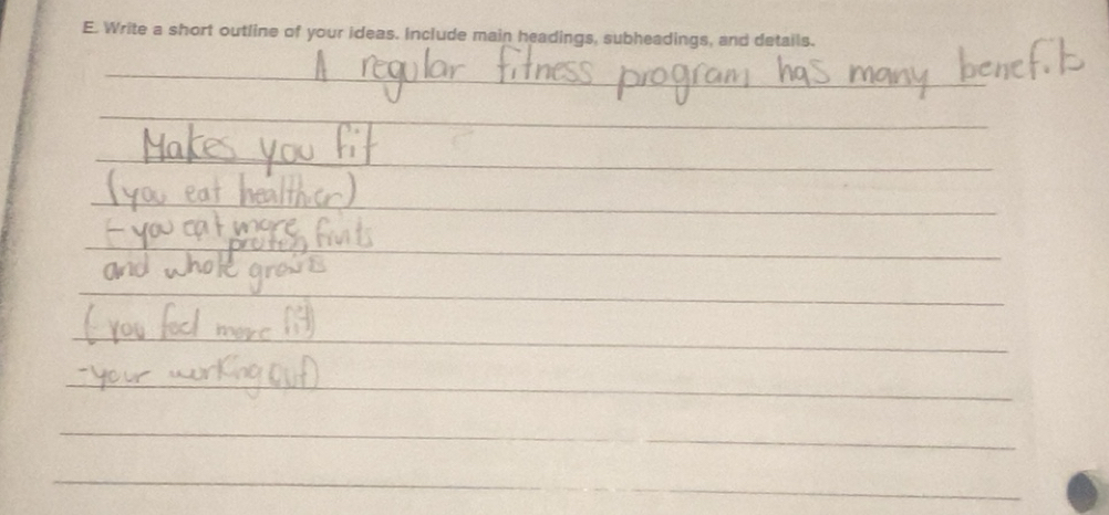 Solved: Write a short outline of your ideas. Include main headings ...