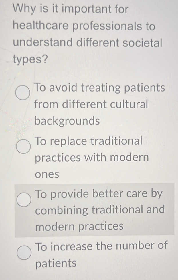 Solved: Why is it important for healthcare professionals to understand ...