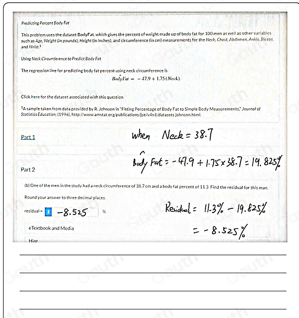 Solved: Predicting Percent Body Fat This problem uses the dataset BodyFat, which gives the ...