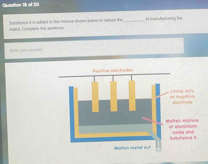 Solved: Substance X is added to the mixture shown below to reduce the ...