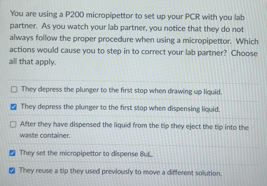 Solved: You are using a P200 micropipettor to set up your PCR with you ...