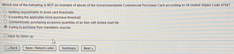 Solved: Which one of the following is NOT an example of abuse of the ...