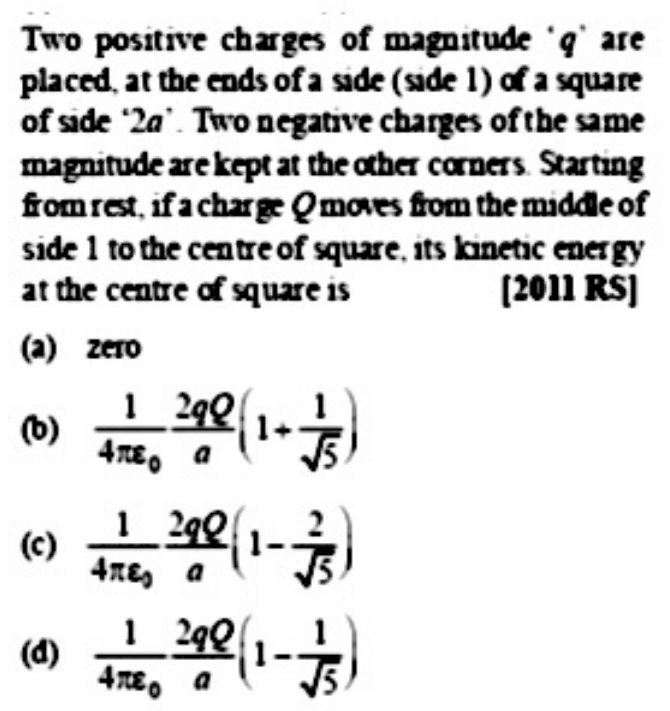 Solved: Two positive charges of magnitude "q ` are placed, at the ends ...