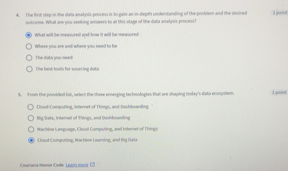 Solved: The first step in the data analysis process is to gain an in ...