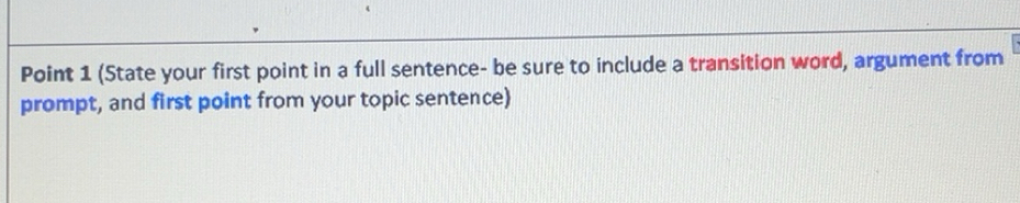 Solved: (State your first point in a full sentence- be sure to include ...
