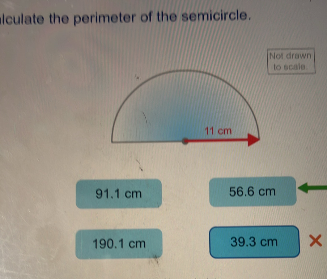 Resuelto:lculate the perimeter of the semicircle. Not drawn to scale ...