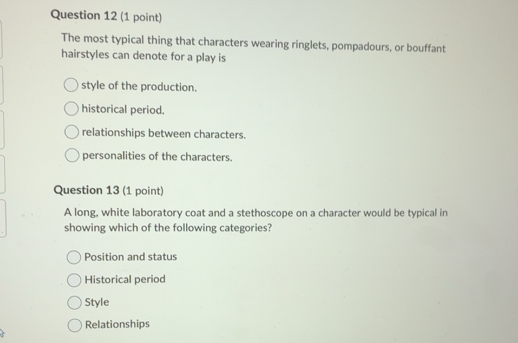 Solved: The most typical thing that characters wearing ringlets ...