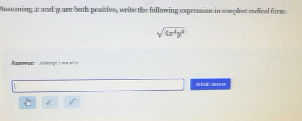 Solved: Assuming æ and y are both positive, write the following ...