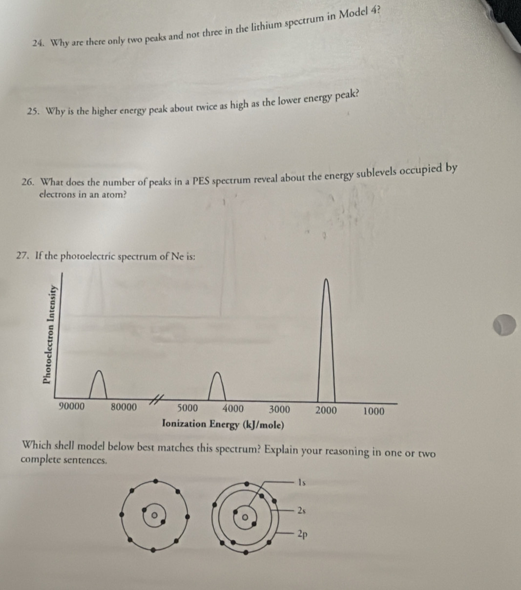 Solved: Why are there only two peaks and not three in the lithium ...