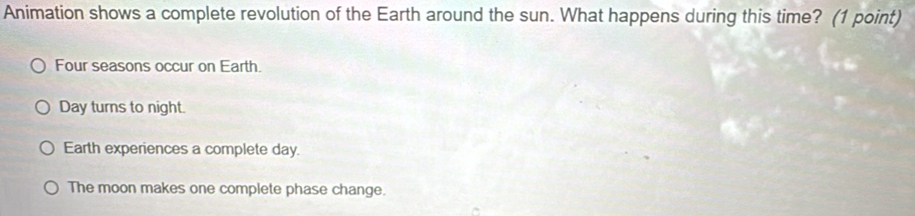 Solved: Animation shows a complete revolution of the Earth around the ...