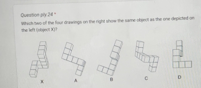 Resuelto:Question ply.24 * Which two of the four drawings on the right ...