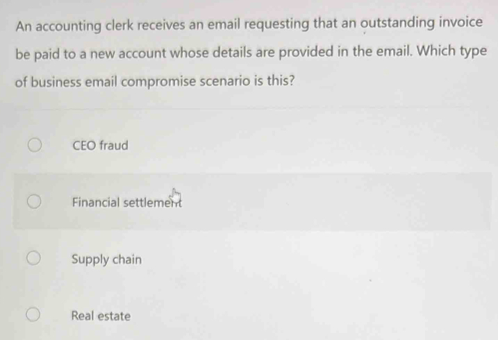 Solved: An accounting clerk receives an email requesting that an ...
