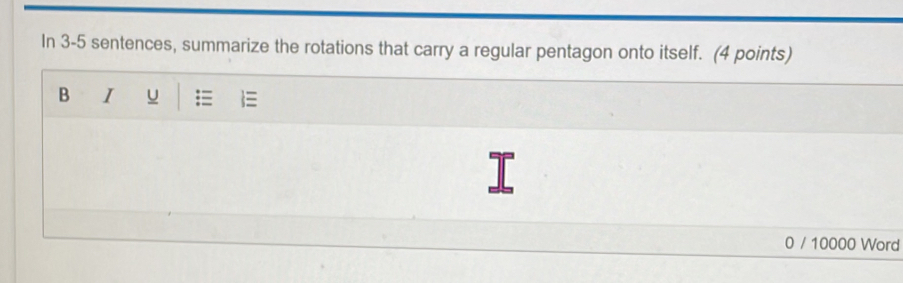 Solved: In 3-5 sentences, summarize the rotations that carry a regular pentagon onto itself. (4 ...