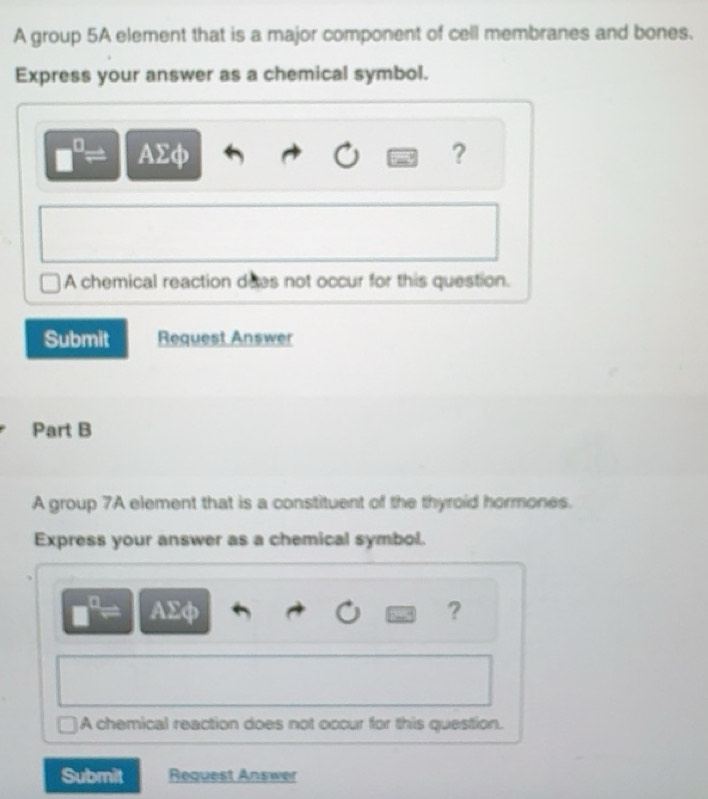 Solved: A group 5A element that is a major component of cell membranes ...