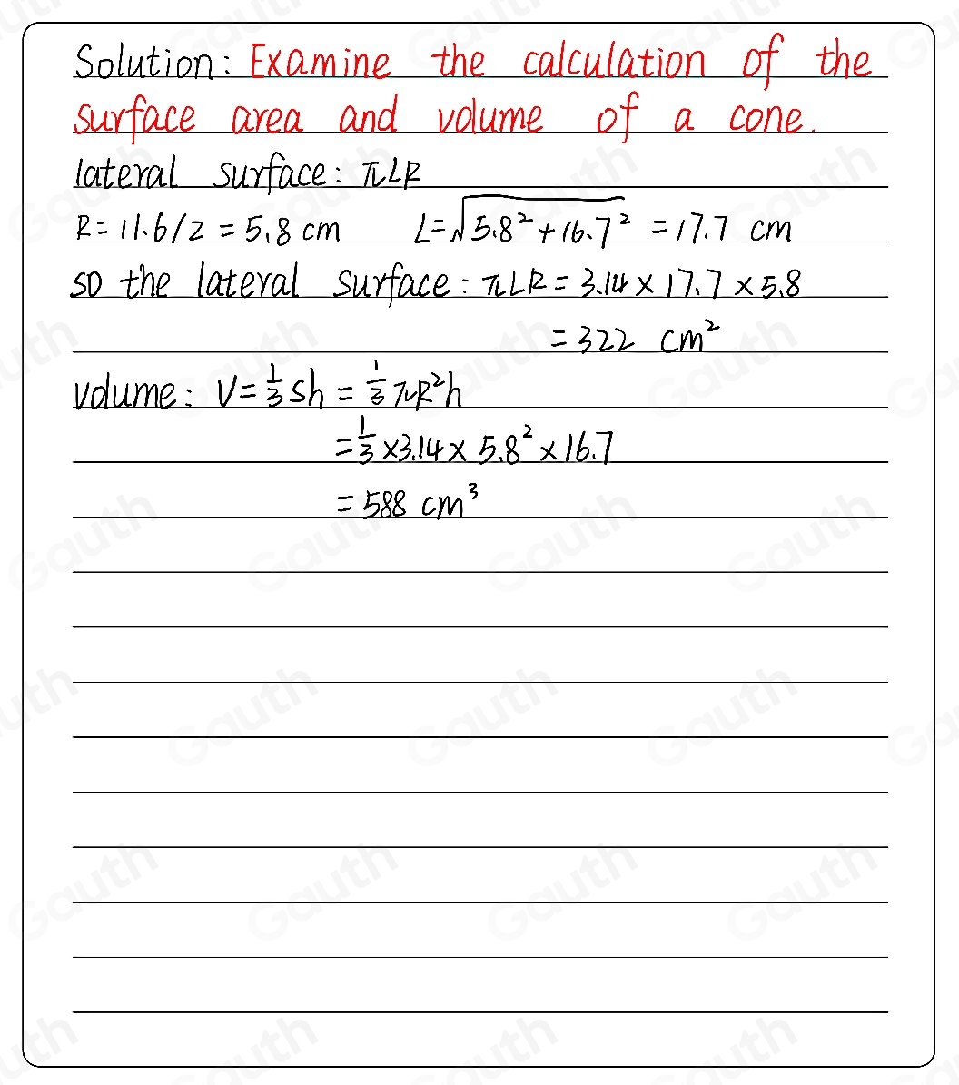 Solved: Find the lateral-surface area and volume of the solid object ...