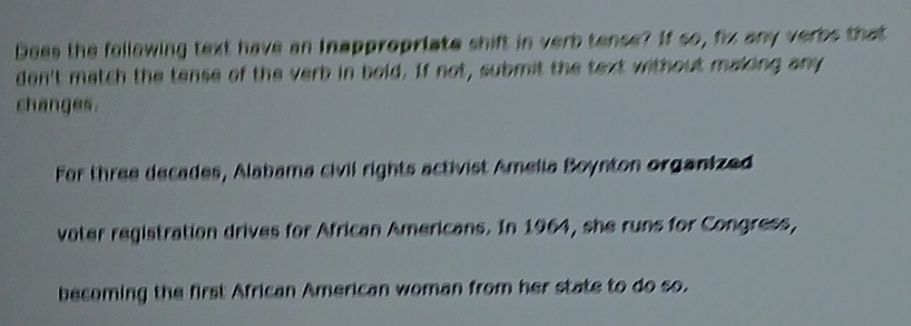 Solved: Dees the following text have an Inappropriate shift in verb ...