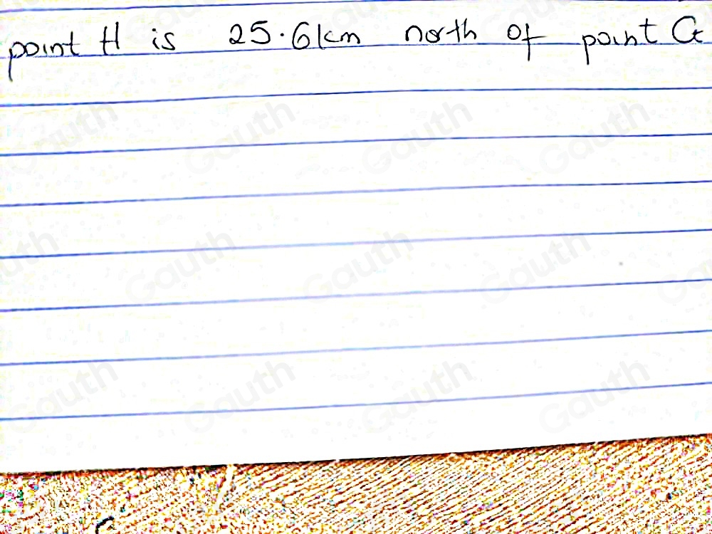 Solved: Point G and point H are 35 km apart. Point H is at a bearing of ...