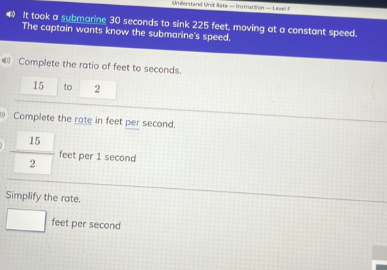 Solved: Understand Unit Rate — Instruction — Level F 4 It took a ...