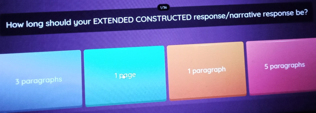 Solved: 1/36 How long should your EXTENDED CONSTRUCTED response ...