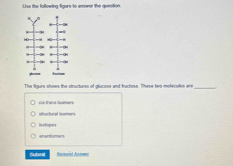 Solved: Use the following figure to answer the question. glucose ...