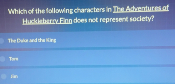 Solved: Which of the following characters in The Adventures of ...