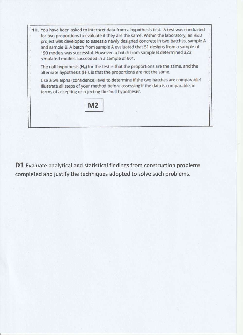 Solved: You have been asked to interpret data from a hypothesis test. A ...