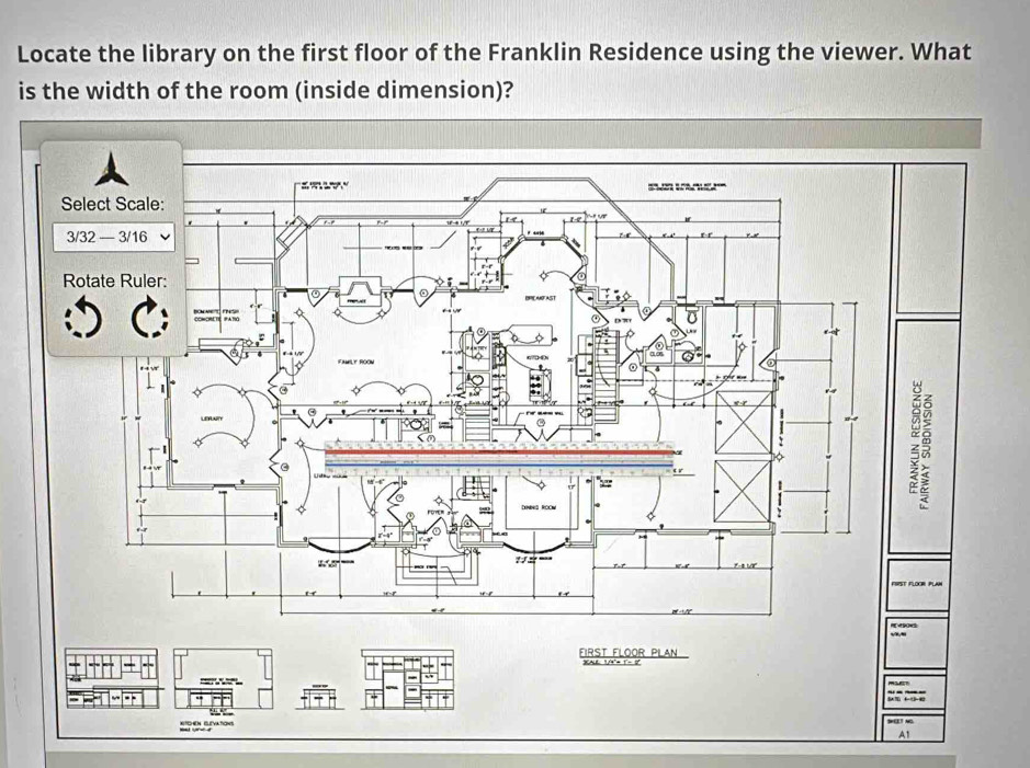 Solved: Locate the library on the first floor of the Franklin Residence ...