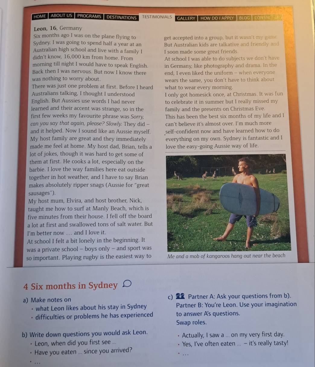 Gelöst:HME | ABOUT US PROGRAMS | DESTINATIONS TESTIMONIALS GALLERY HOW ...