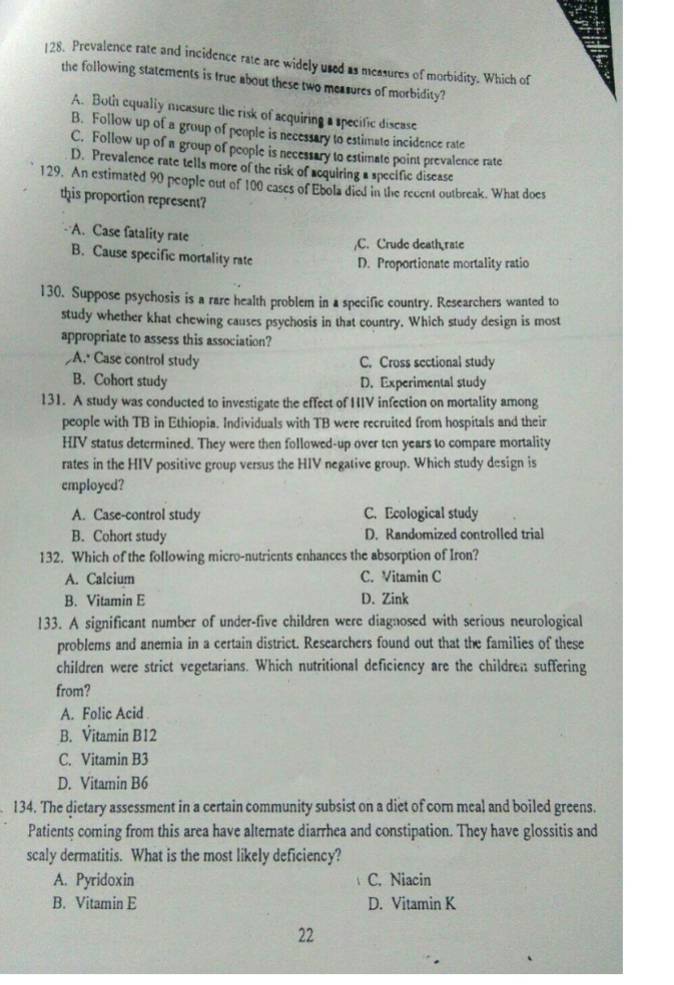 Gelöst:Prevalence rate and incidence rate are widely used as measures ...
