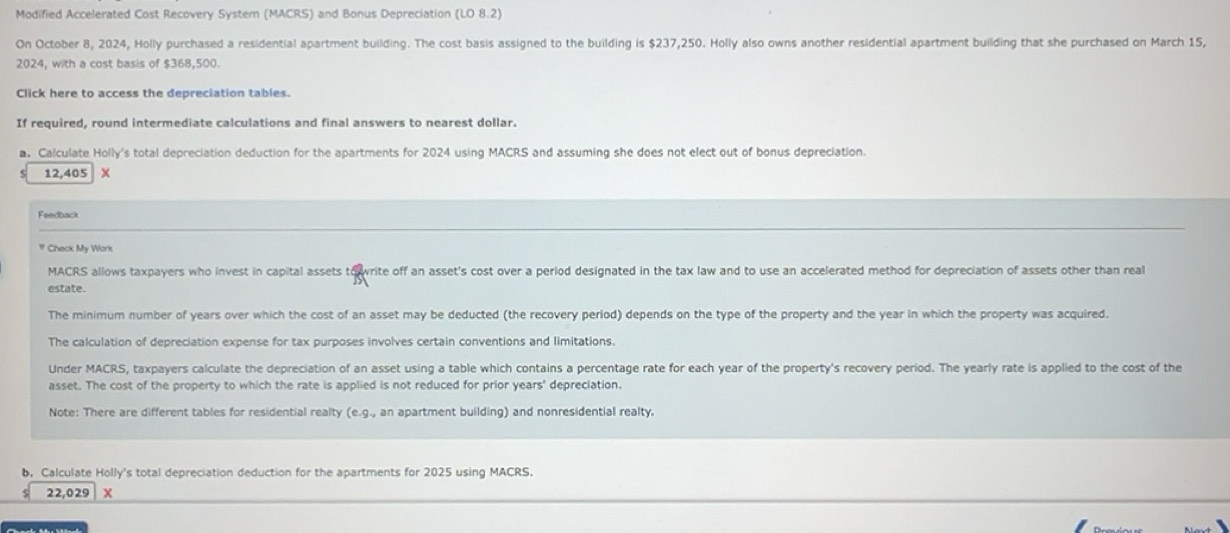Solved: Modified Accelerated Cost Recovery System (MACRS) and Bonus ...