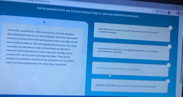 Solved: earning/activity Some people think we should always help to ...