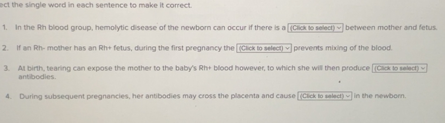 Solved: ect the single word in each sentence to make it correct. 1. In ...