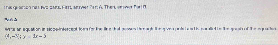 Solved: This question has two parts. First, answer Part A. Then, answer ...