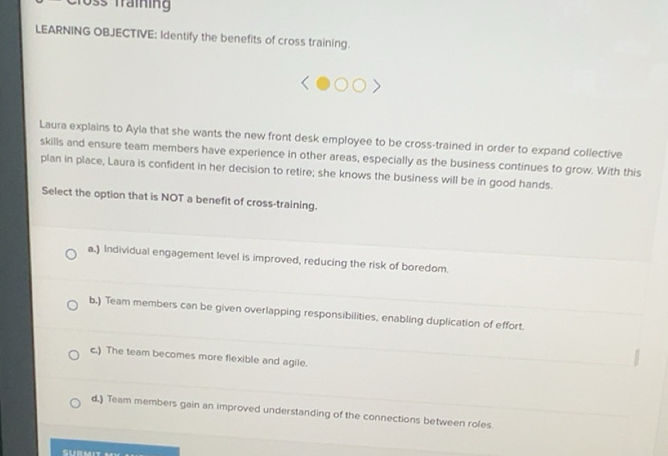 Solved: ross frainin LEARNING OBJECTIVE: Identify the benefits of cross ...
