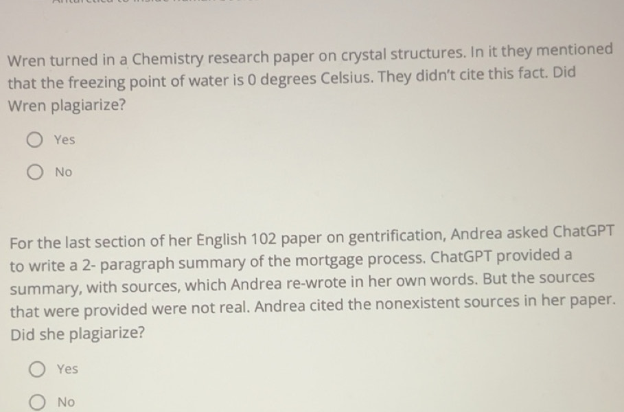 Solved: Wren turned in a Chemistry research paper on crystal structures ...
