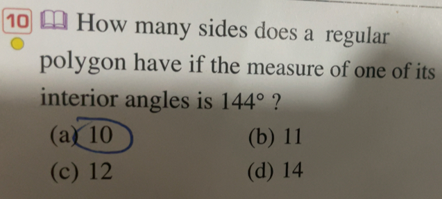 تم الحل:How many sides does a regular polygon have if the measure of ...