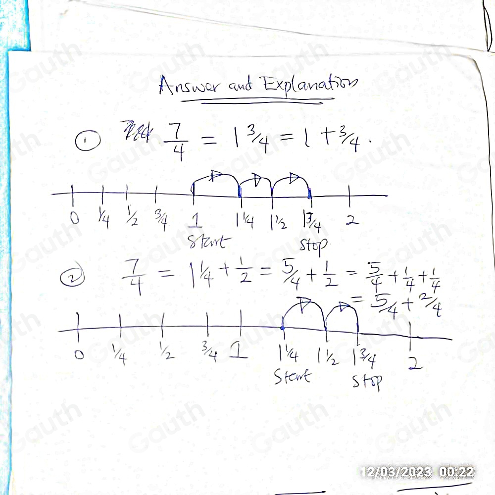 Solved: Draw 'jumps" on the number lines to show two ways to use ...