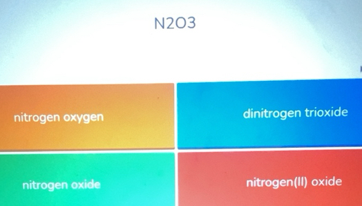 Solved: N2O3 nitrogen oxygen dinitrogen trioxide nitrogen oxide ...