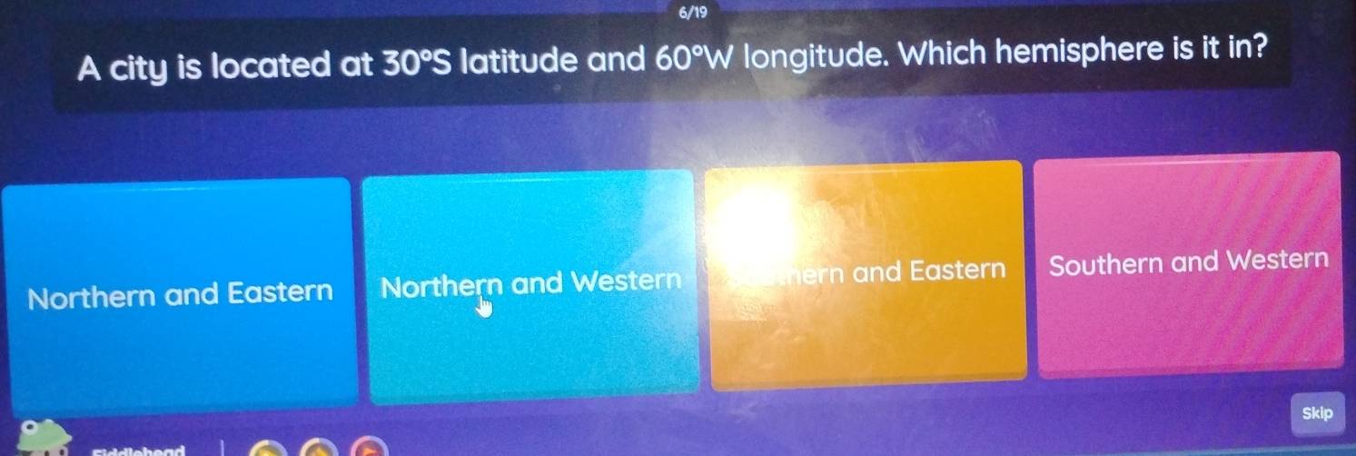 Solved: 6/19 A city is located at 30°S latitude and 60° W longitude ...